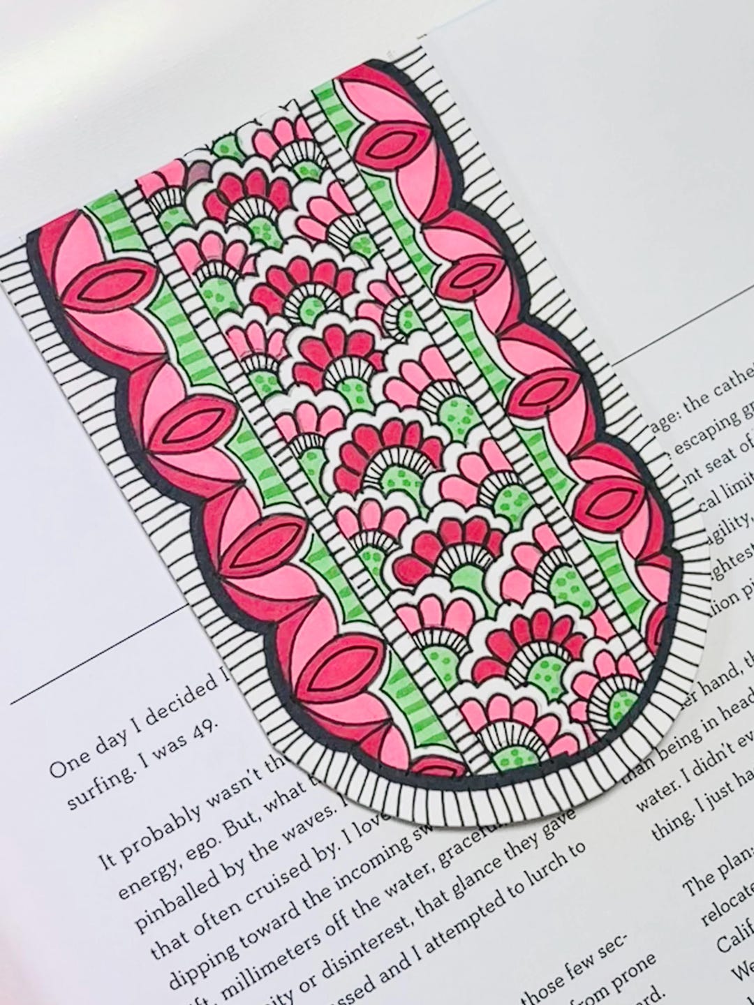Hand Drawn Magnetic Madhubani Bookmark; Book Lover Gift; Indian Folk ...