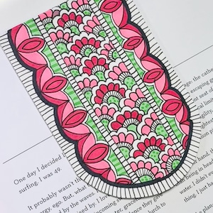 Hand Drawn Magnetic Madhubani Bookmark; Book Lover Gift; Indian Folk ...