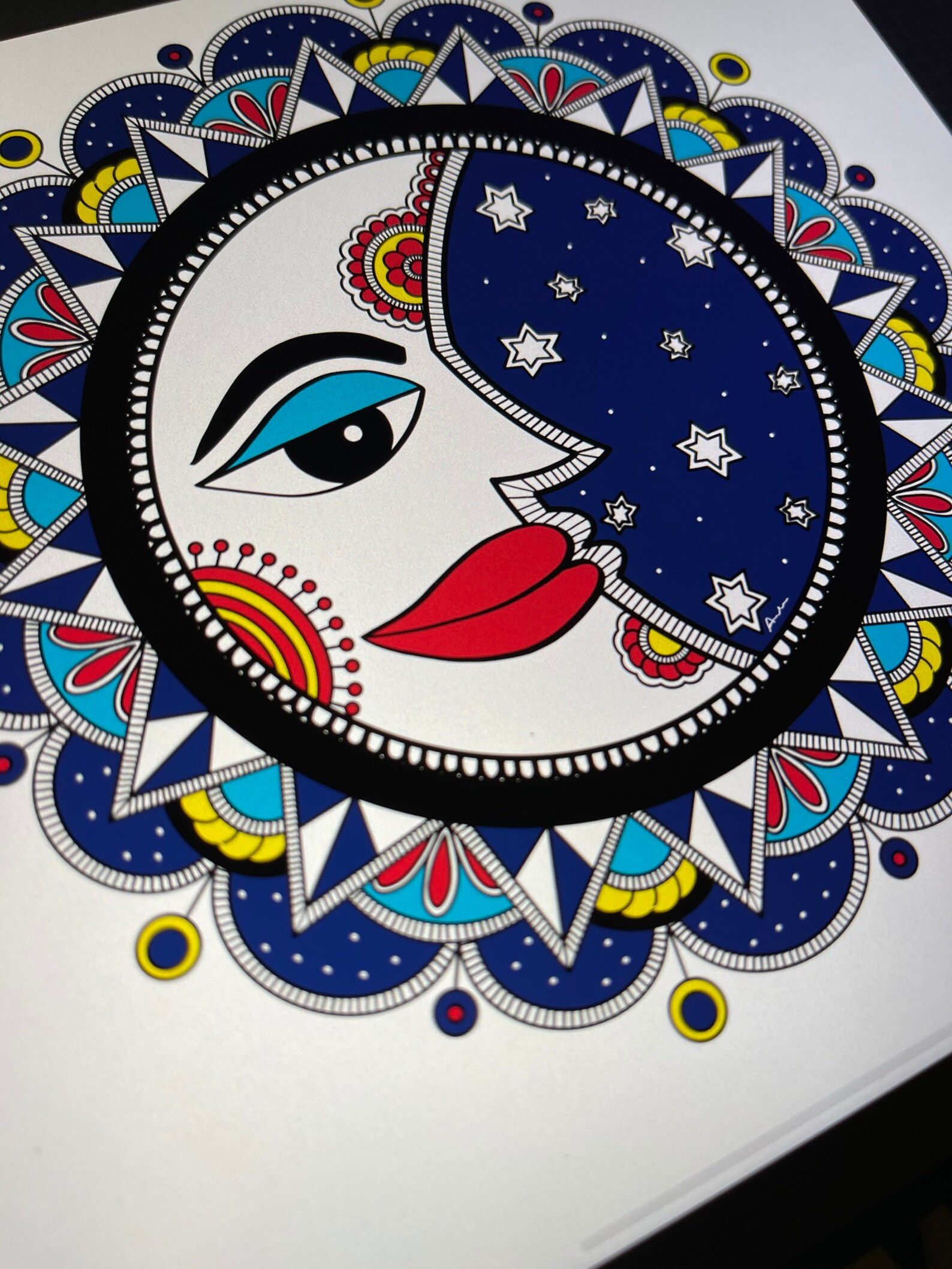 Madhubani Moon DIGITAL ART DOWNLOAD 12X12 inches | Etsy Madhubani Moon DIGITAL ART DOWNLOAD 12X12 inches | Etsy