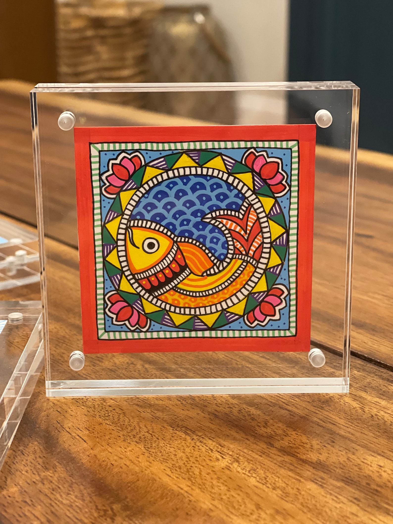 Small Madhubani Painting Indian Folk Art Indian Painting Indian Gift ...
