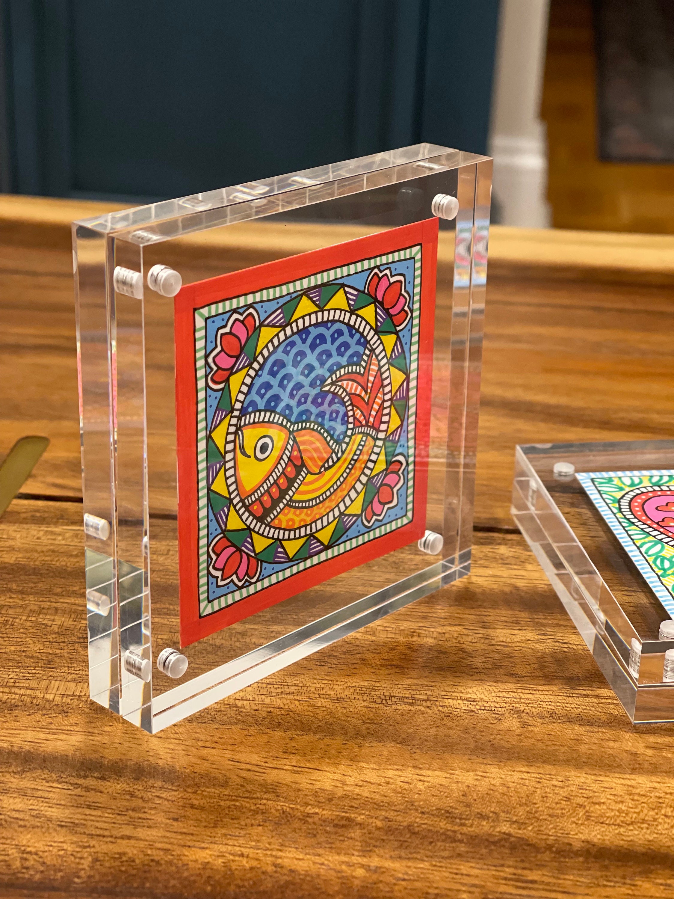 Small Madhubani Painting Indian Folk Art Indian Painting Indian Gift ...
