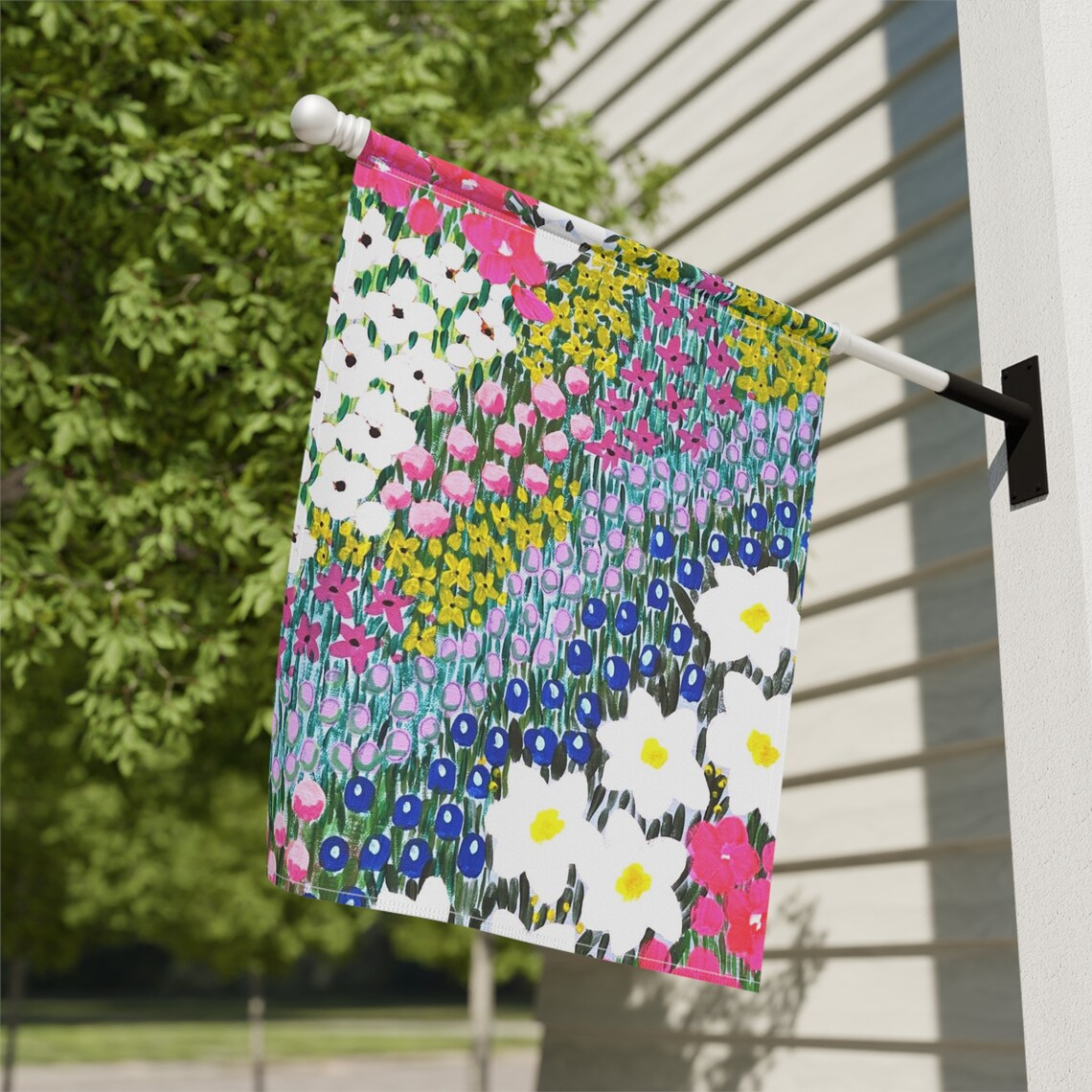 Floral Garden Flag: Colorful Flower Yard Art - Etsy