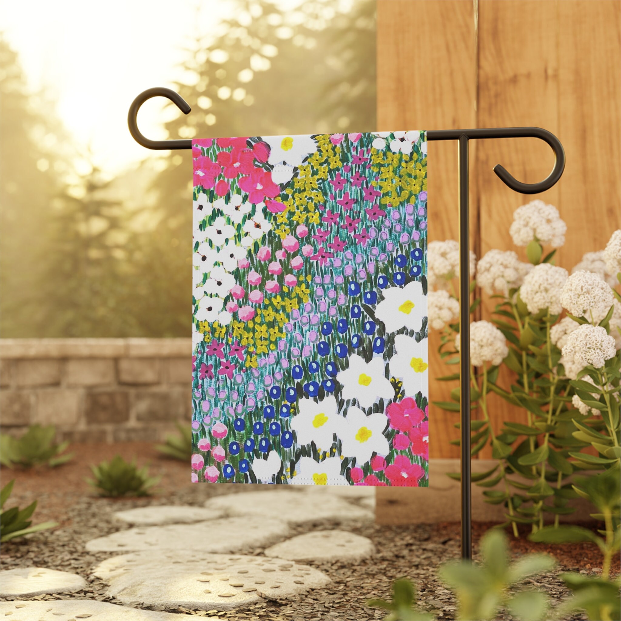 Floral Garden Flag: Colorful Flower Yard Art - Etsy
