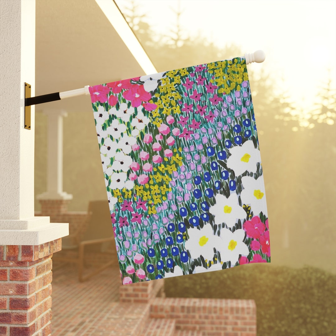 Floral Garden Flag: Colorful Flower Yard Art - Etsy