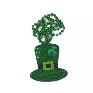 St Patricks Day Necklace Glasses Green Hat Beads Shamrock - Etsy UK