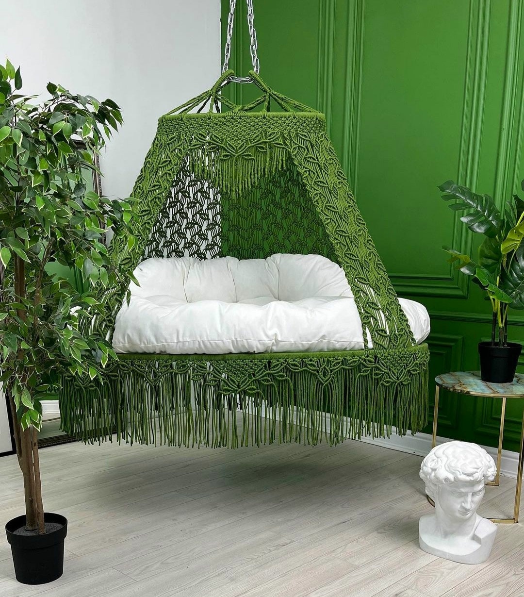 Macrame Double Seated Swing, Macrame Hanging Chair, Macrame Outdoor ...