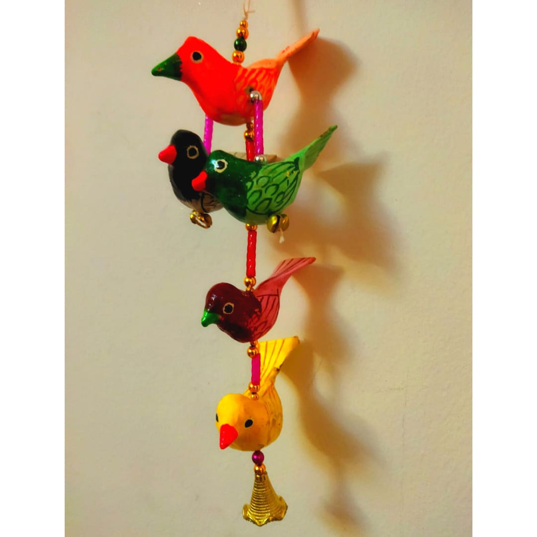 Indian Hanging Bird Bells/tota/prosperity Hen /bird Decoration/ Multicolored Tota Bells ...