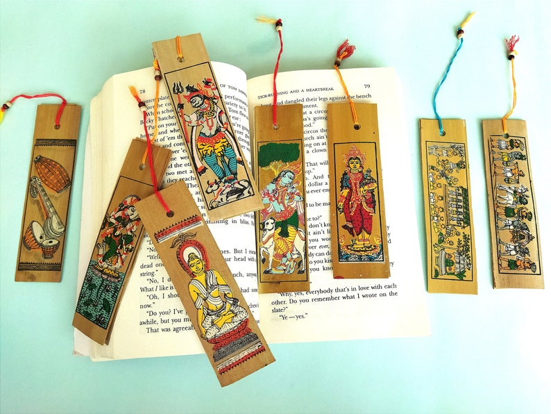 Decorated Indian Pattachitra Hand Made Book Mark/set of 8 Hand - Etsy