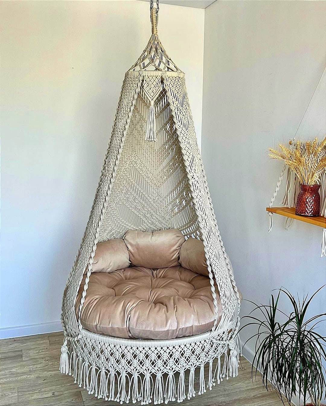 Macrame Swing Macrame Hanging Chair Macrame Patio Swing - Etsy