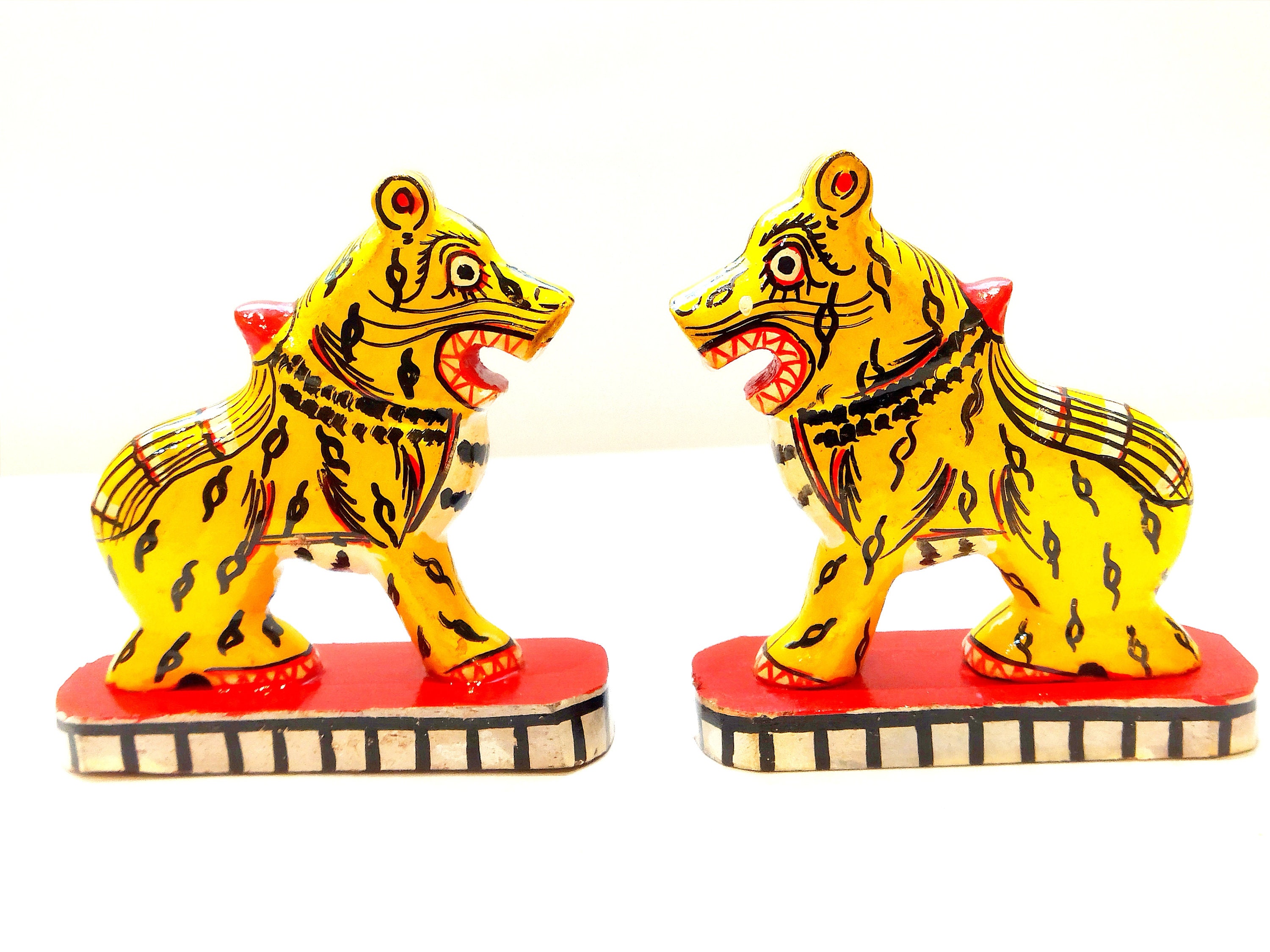 Wooden Tiger Toy /set of 2 Wooden Tiger Figurine/wooden Animal - Etsy