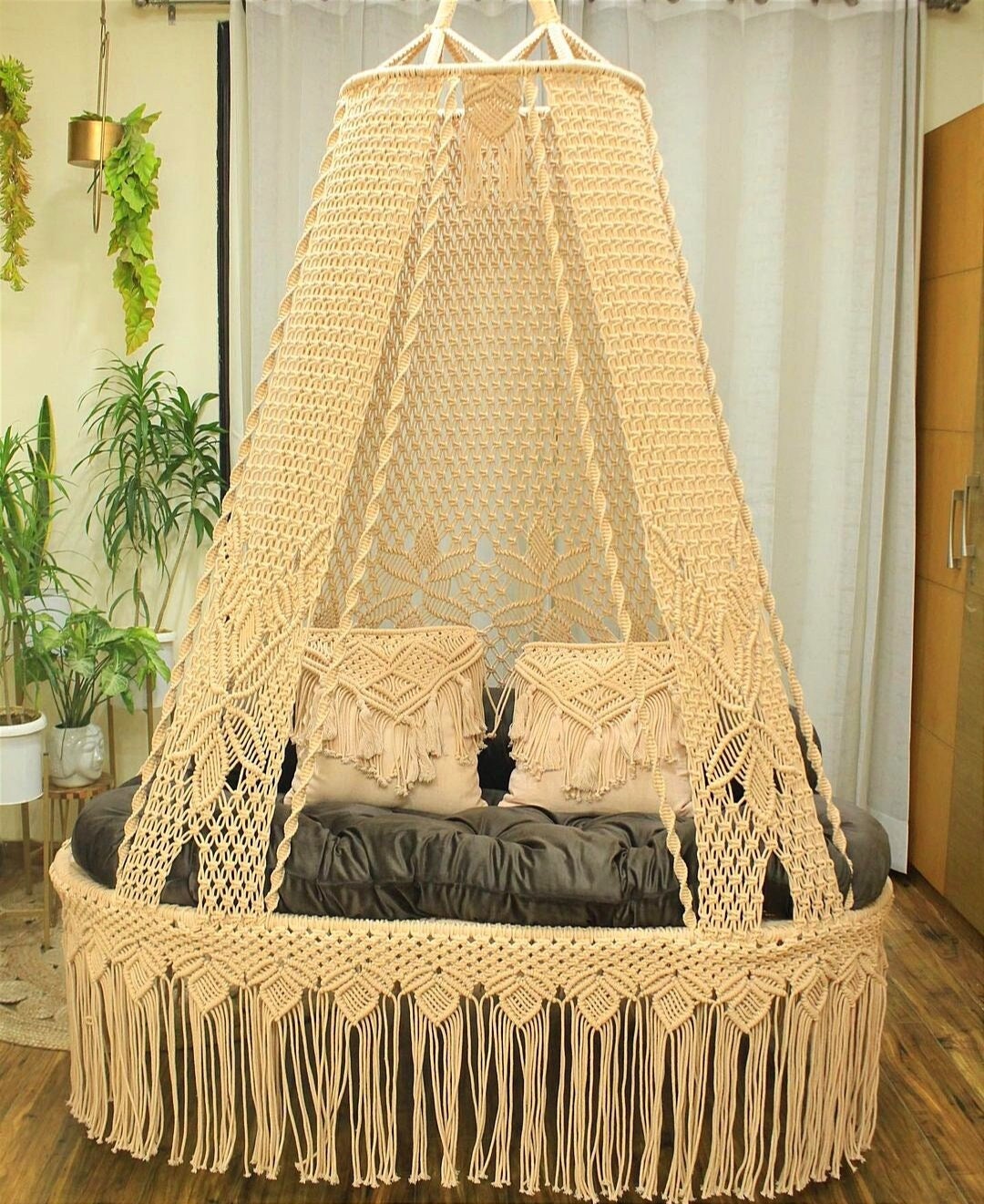 Macrame Double Seated Swing Chair, Macrame Hanging Chair, Macrame LARGE ...