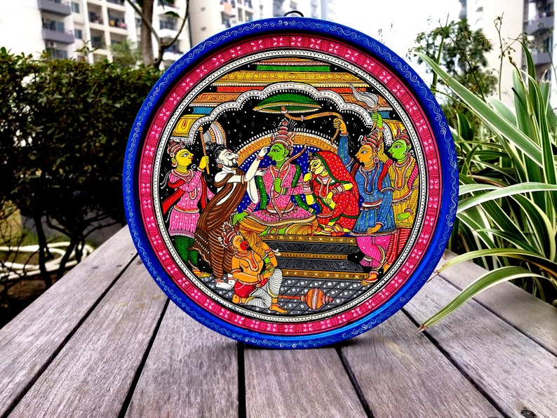 Pattachitra Painting of RAM Darbar Handpainted Wallplate Rama Sita ...