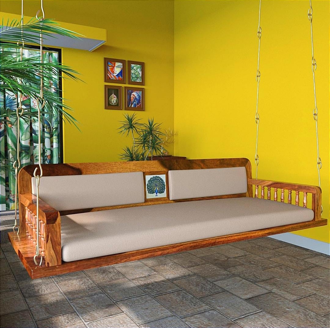 Indian Swing Jhula,wooden Swing Indoor,wooden Ceiling Swing,teak Wooden ...