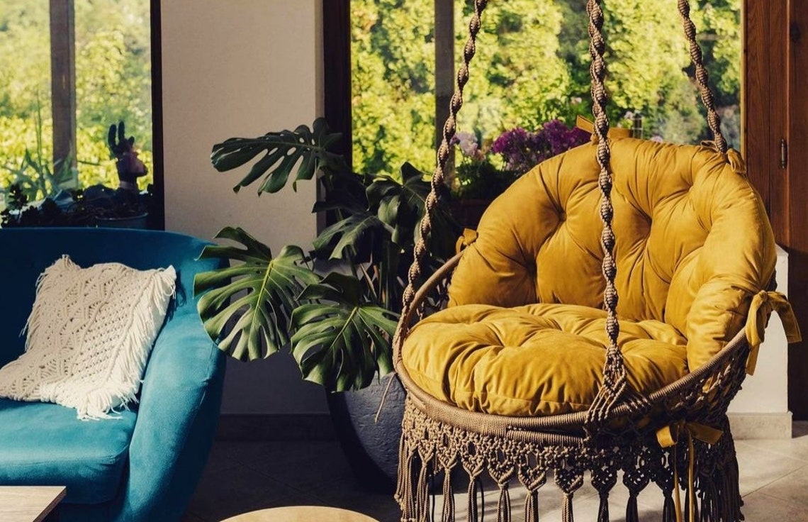 Macrame Swing Chair,garden Swing,,macrame Terrace Swing, Hammock Swing ...