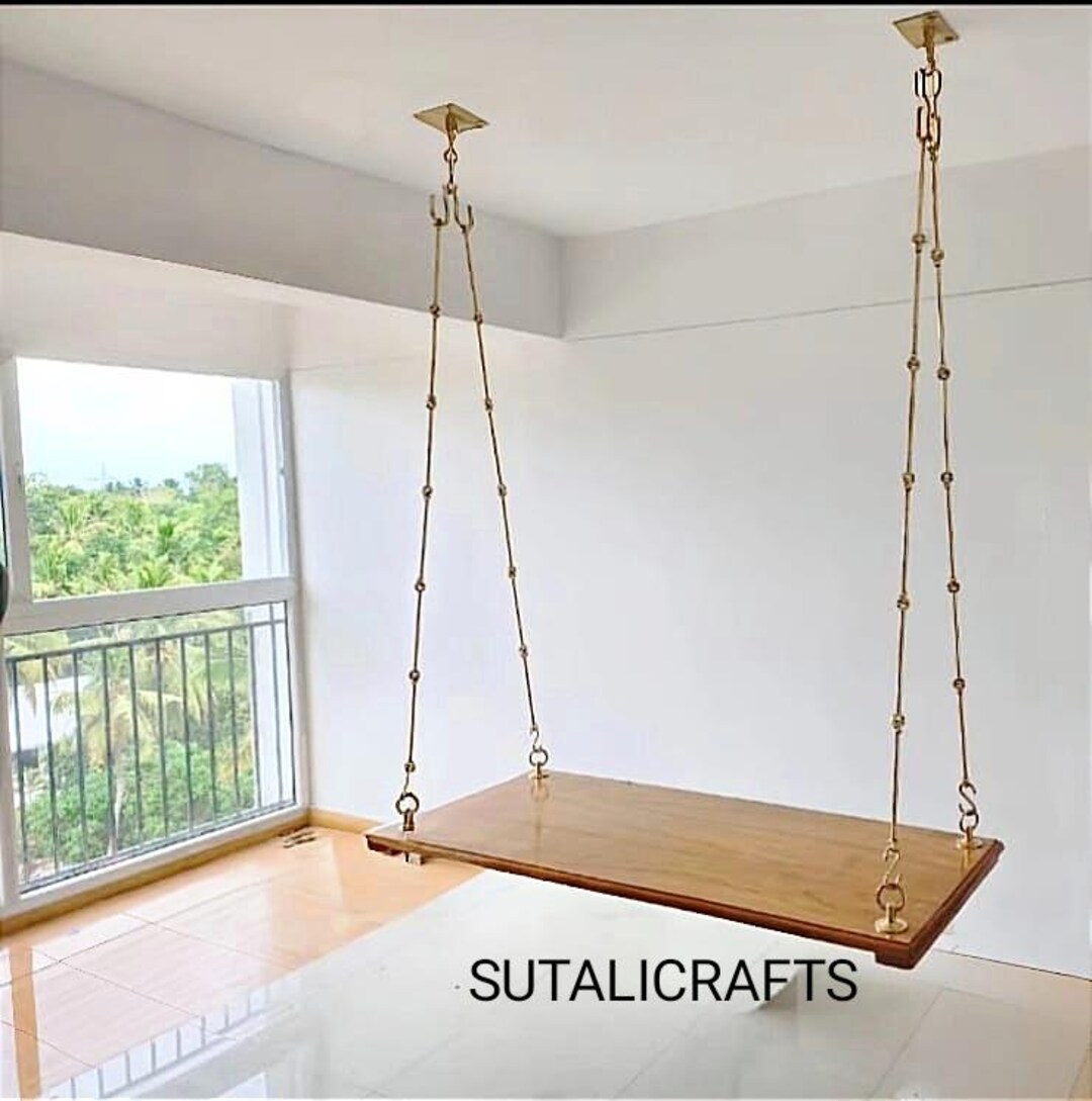 Indian Swing Jhula,wooden Swing Indoor,wooden Ceiling Swing,teak Wooden ...