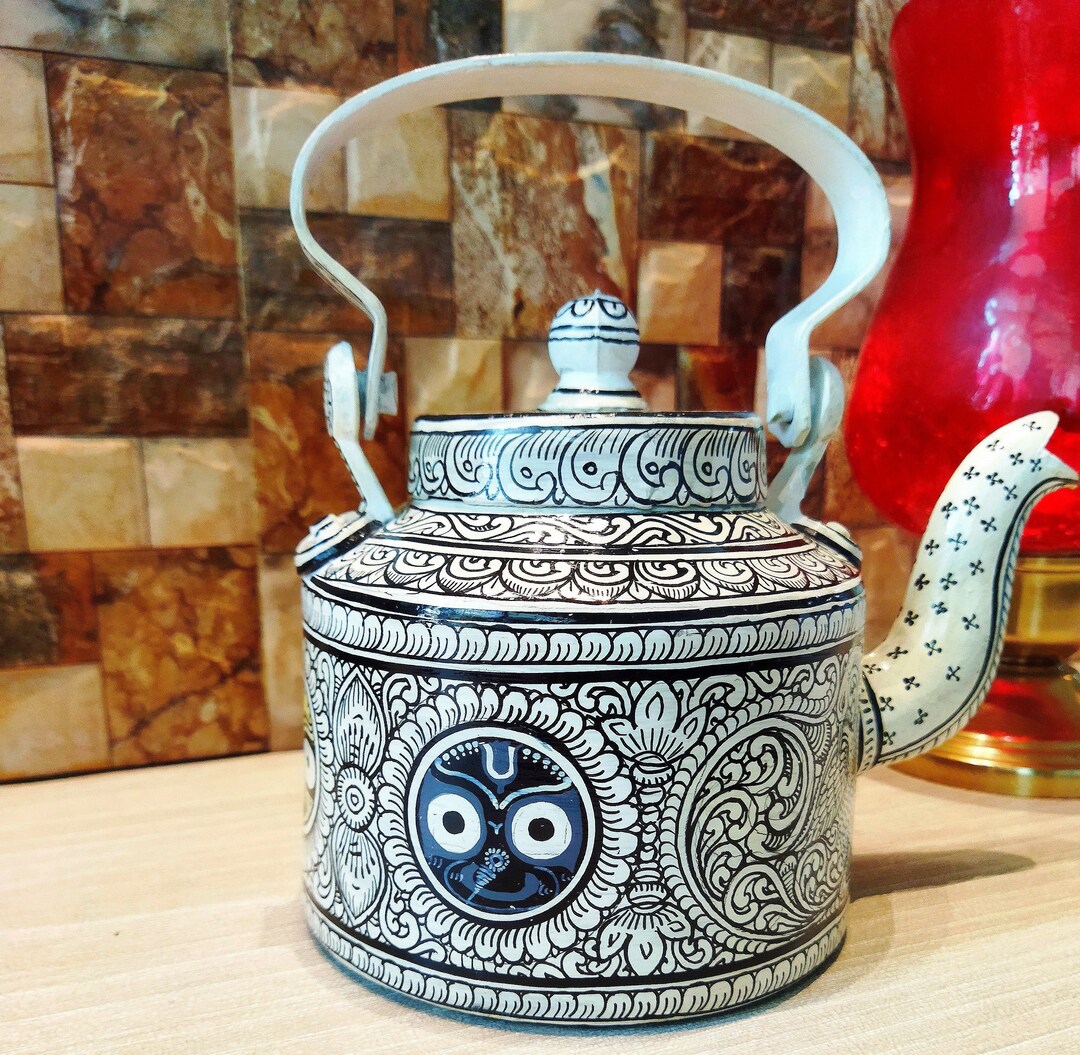 Hand Painted Aluminum Teapot, Pattachitra Art, Indian Kettle - Etsy