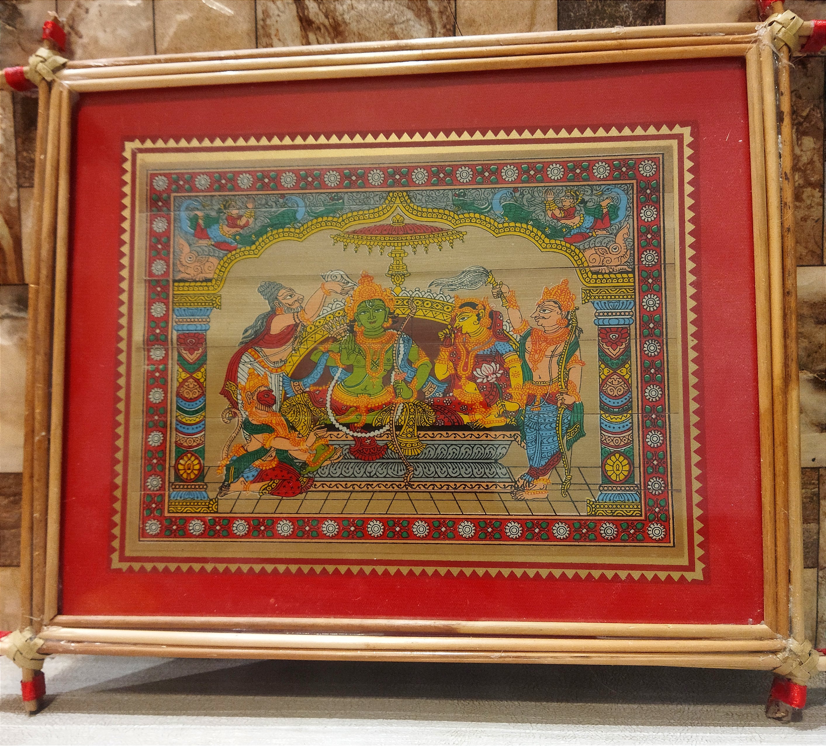 Pattachitra Painting of Ram Darbaar, and Lord Rama and Sita, Lord ...