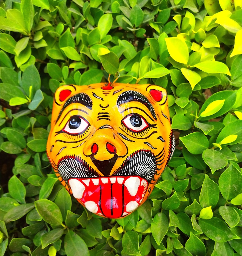 Tiger Mask / Orange Colored Bengal Tiger Mask/jungle Decor - Etsy