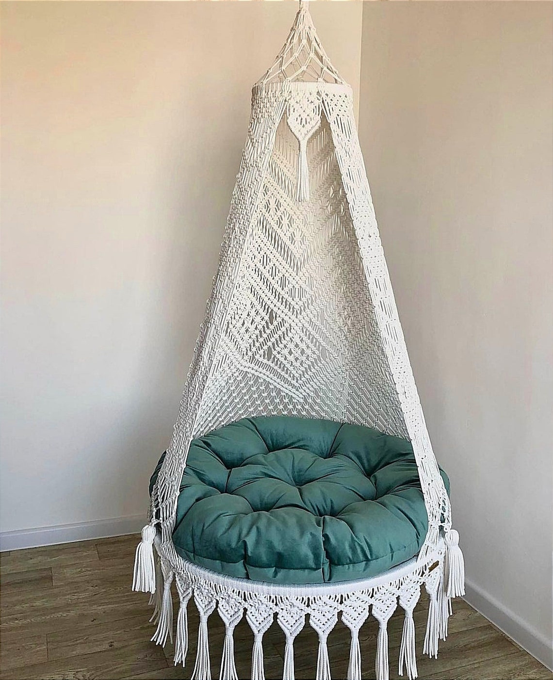 Macrame Double Seated Swing, Macrame Hanging Chair, Macrame Porch Swing ...