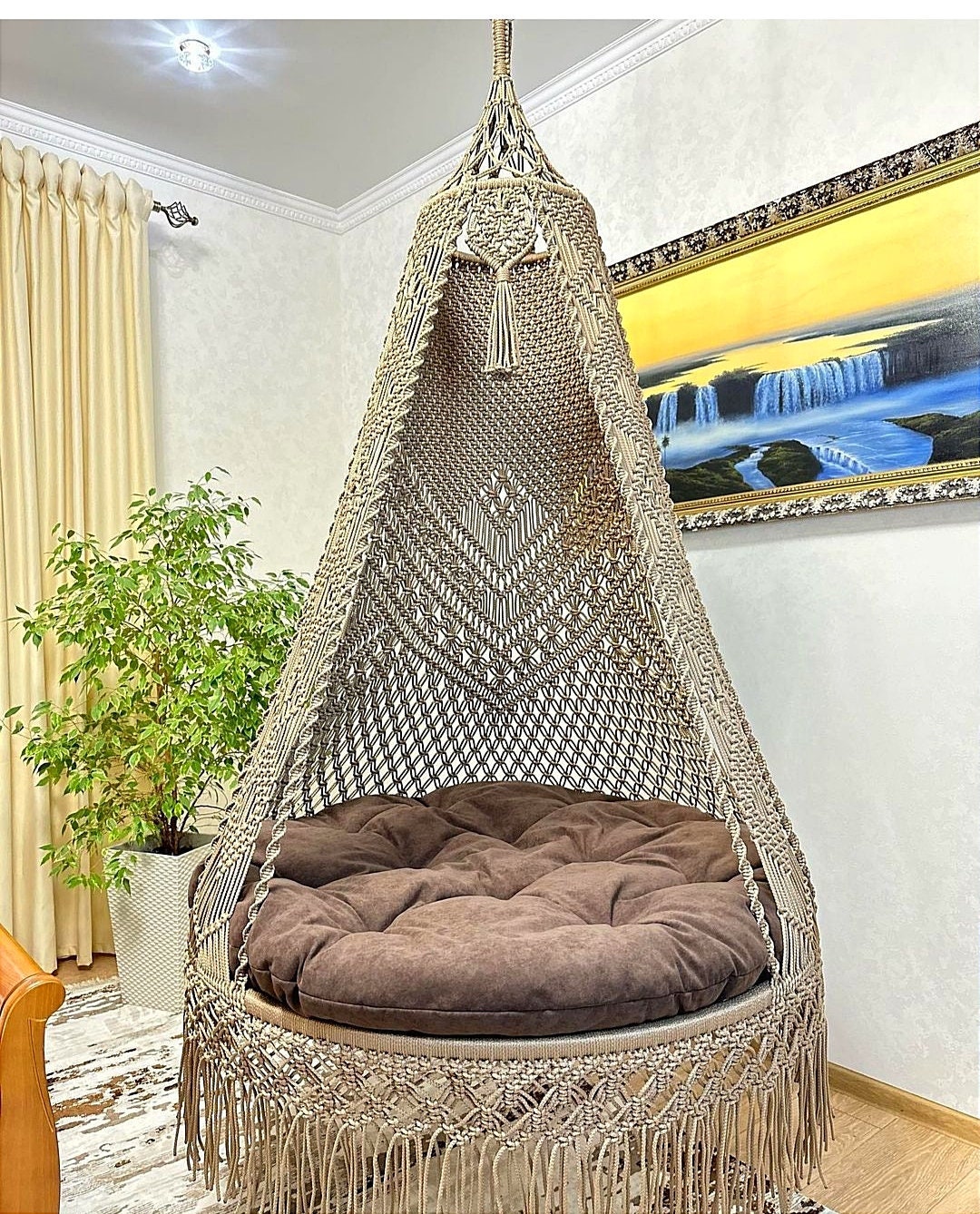 Macrame Swing Macrame Hanging Chair Macrame Patio Swing - Etsy