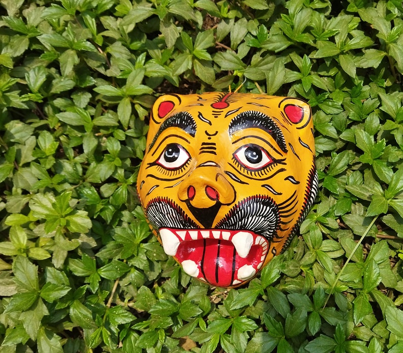 Tiger Mask / Orange Colored Bengal Tiger Mask/jungle Decor - Etsy