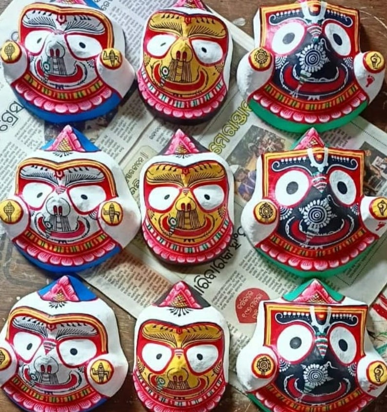 Jagannath Baladev Subhadra Krishna God Smily Face Mask - Etsy