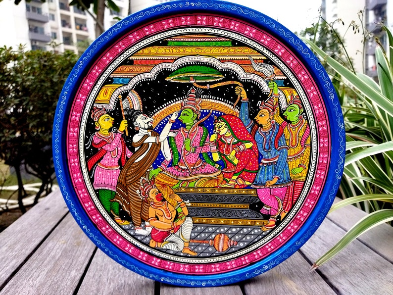 Pattachitra Painting of RAM Darbar Handpainted Wallplate Rama Sita ...