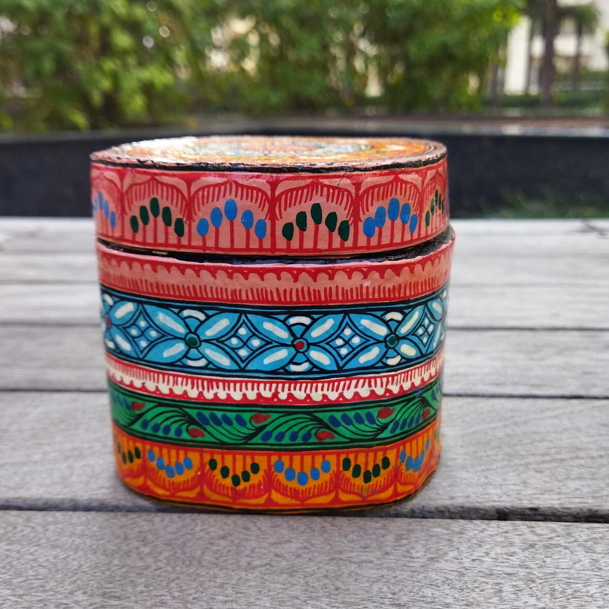 Paper Mache Gift Box /pattchitra Paper Mache Trinket Box/paper - Etsy
