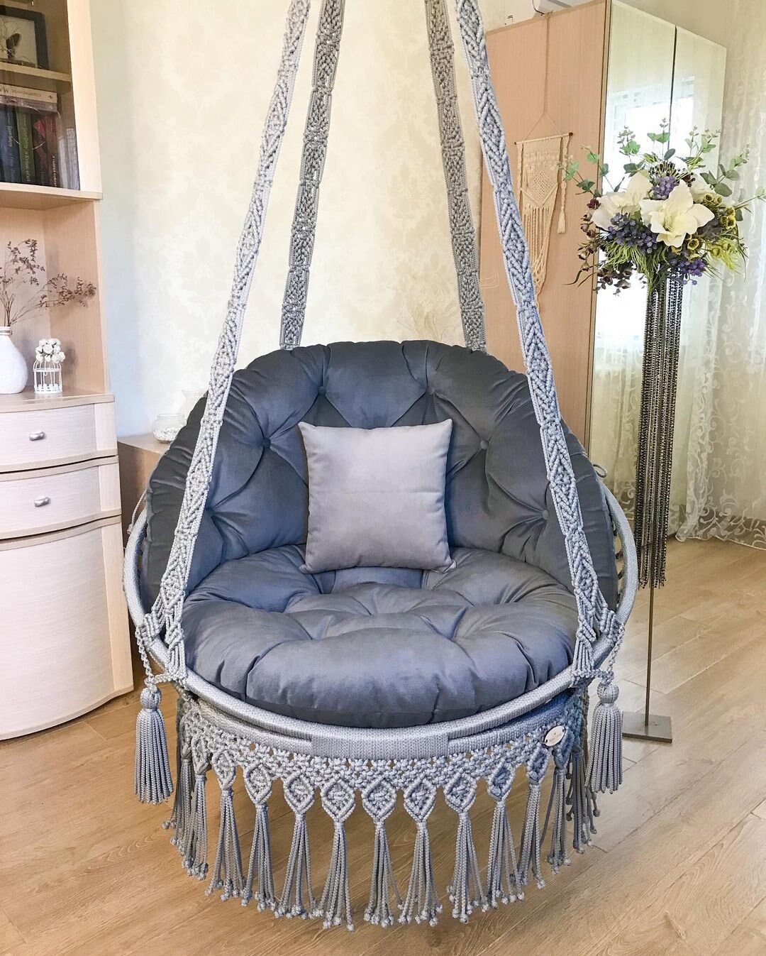Macrame Swing Chair, Macrame Swing Chair, Macrame Handmade Swing ...