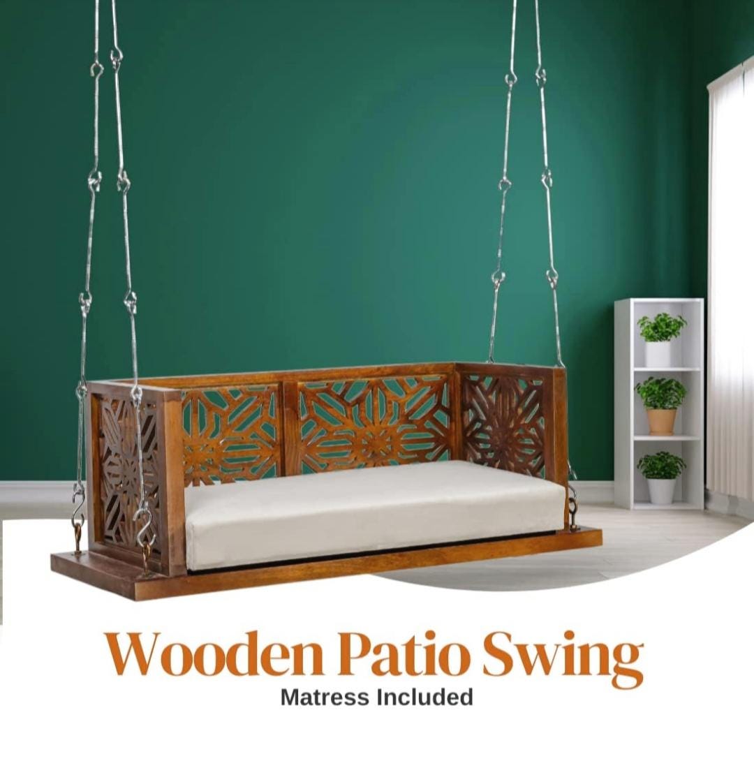 Indian Swing Jhula,wooden Swing Indoor,wooden Ceiling Swing,teak Wooden ...