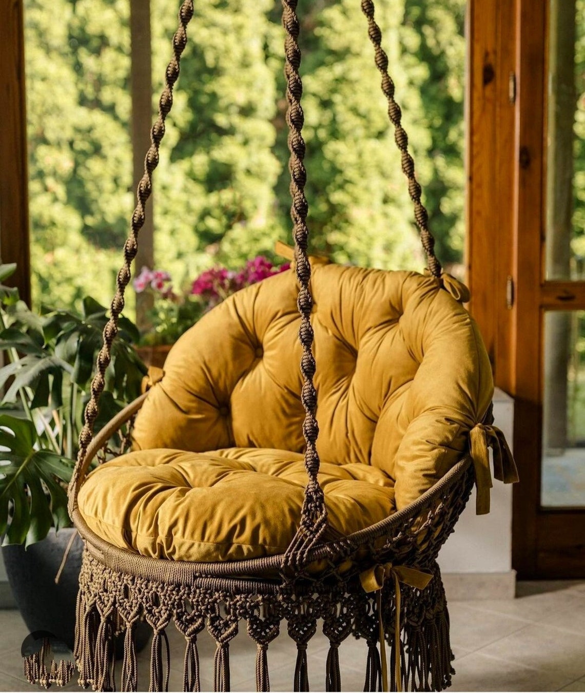 Macrame Swing Chair,garden Swing,,macrame Terrace Swing, Hammock Swing ...