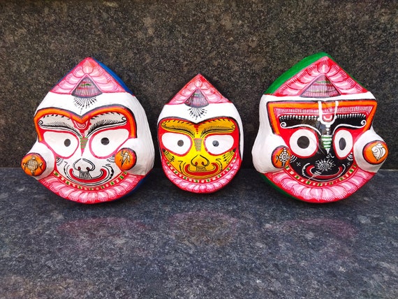Jagannath Baladev Subhadra Krishna God Smily Face Mask | Etsy