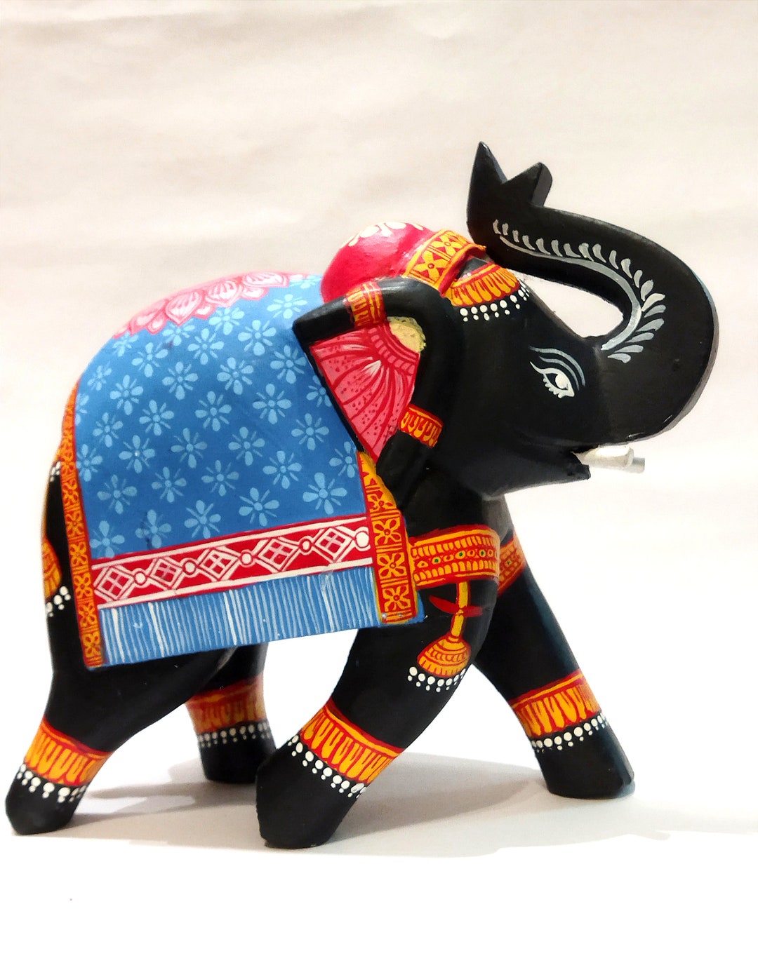Handpainted Wooden Elephant, Diwali Gift Idea,wooden Elephant Good Luck ...