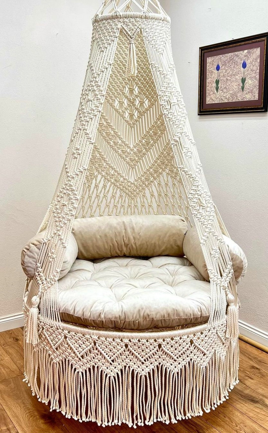 Macrame Swing, Macrame Hanging Chair, Macrame Patio Swing, Hammock ...