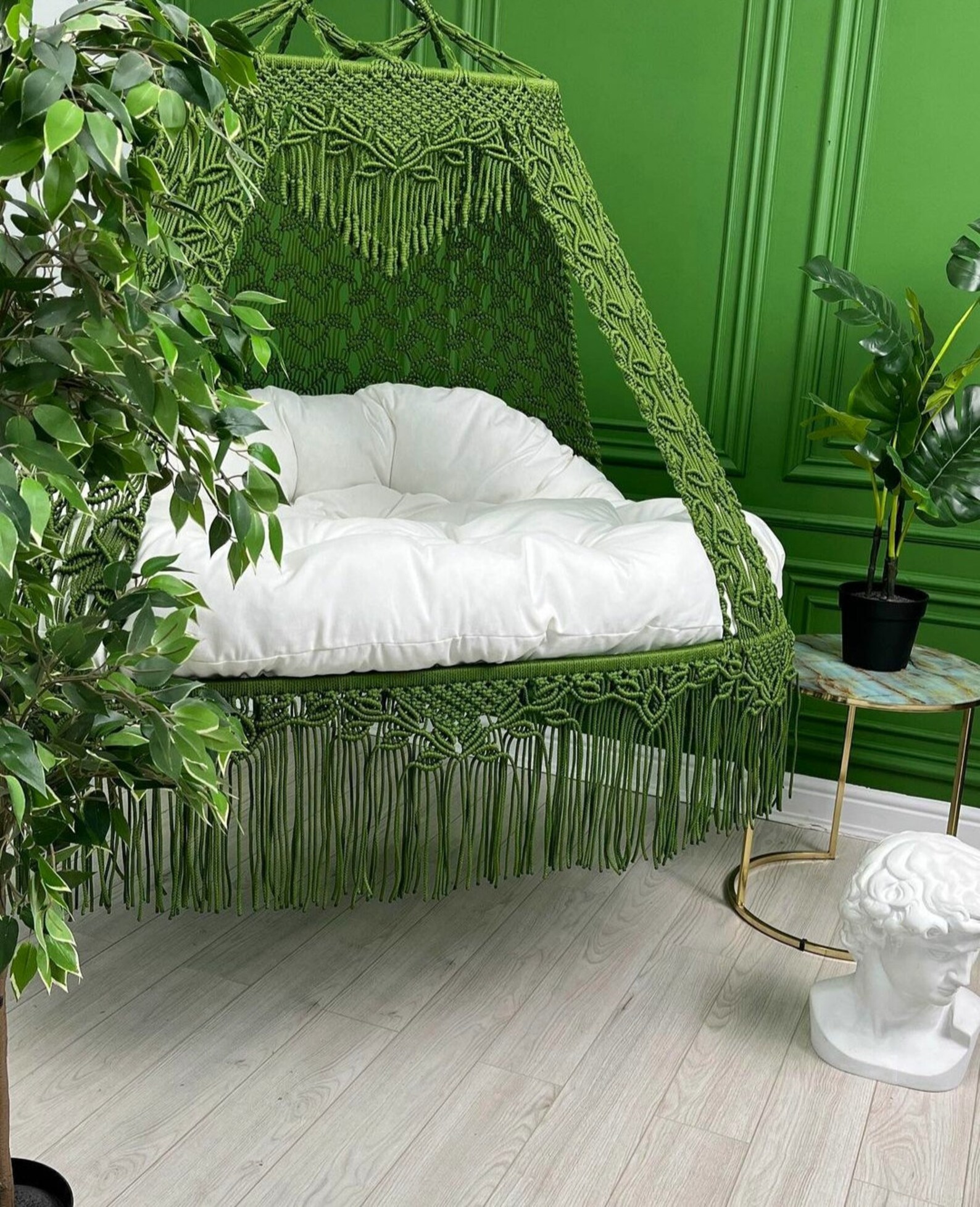 Macrame Double Seated Swing, Macrame Hanging Chair, Macrame Outdoor ...
