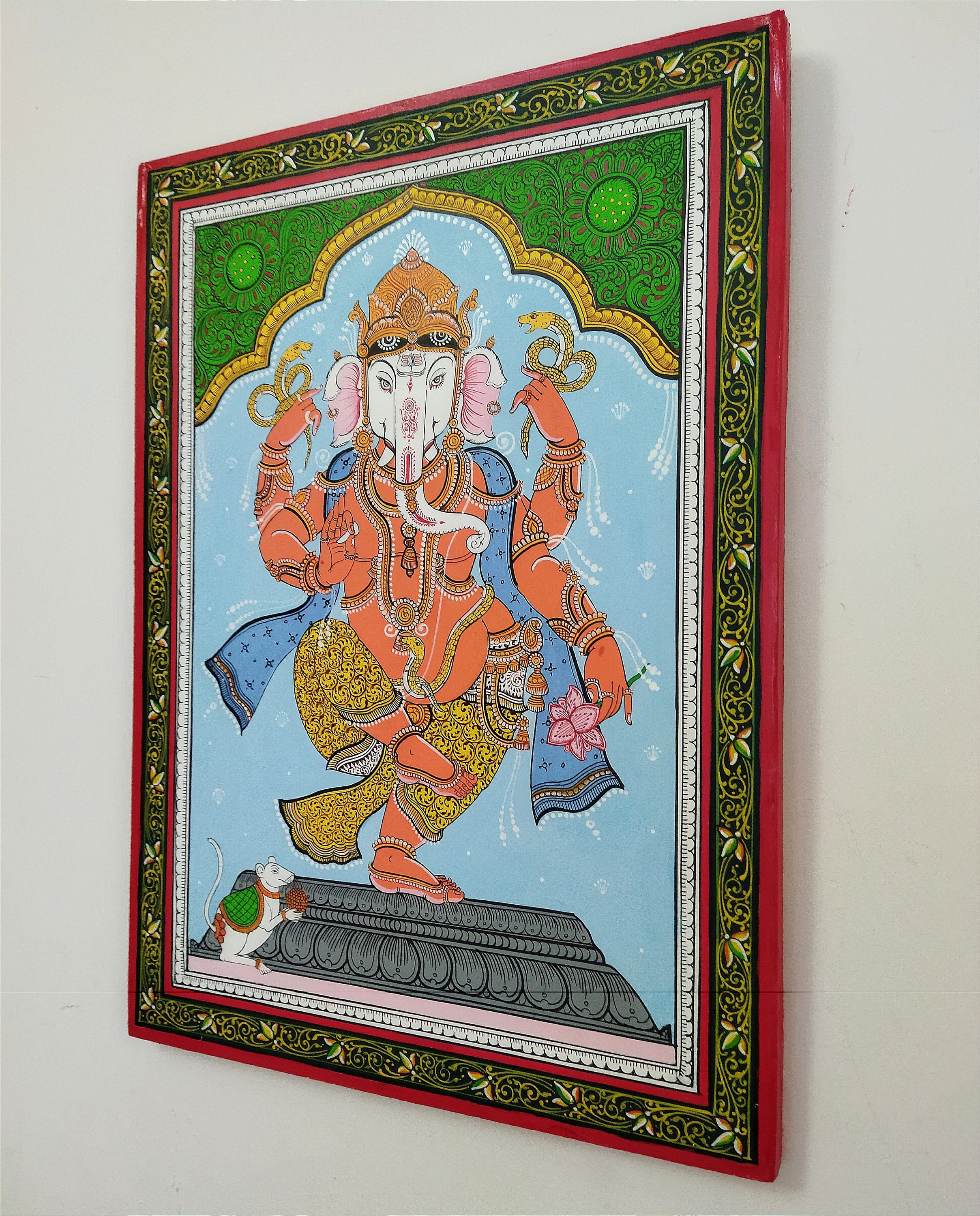 Handpainted Pattachitra Handmade Lord Ganesh Painting Handmade - Etsy
