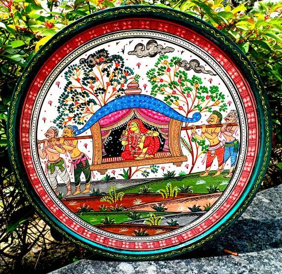 Wooden Wall Pattachitra Plate /palanquin - Etsy