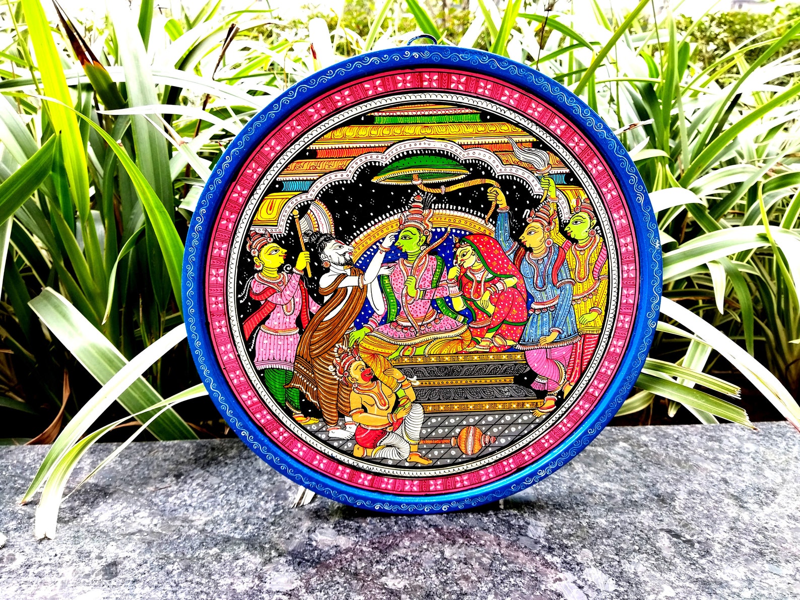 Pattachitra Painting of RAM Darbar Handpainted Wallplate Rama Sita ...