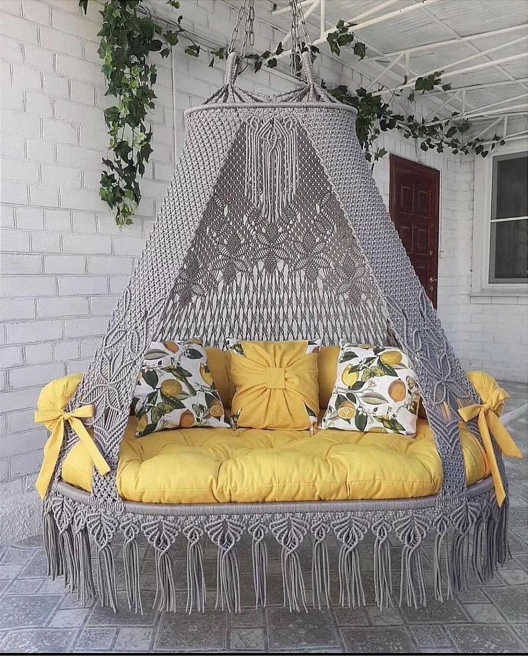 Macrame Double Seated Swing Chair, Macrame Hanging Chair, Macrame LARGE ...
