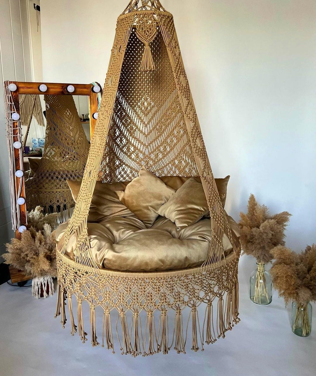 Macrame Swing Chair, Macrame Hanging Chair, Macrame Round Swing, Hammock Swings, Hanging Chair ...