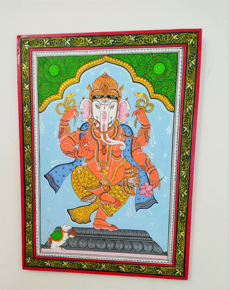 Handpainted Pattachitra Handmade Lord Ganesh Painting Handmade Wall Art ...