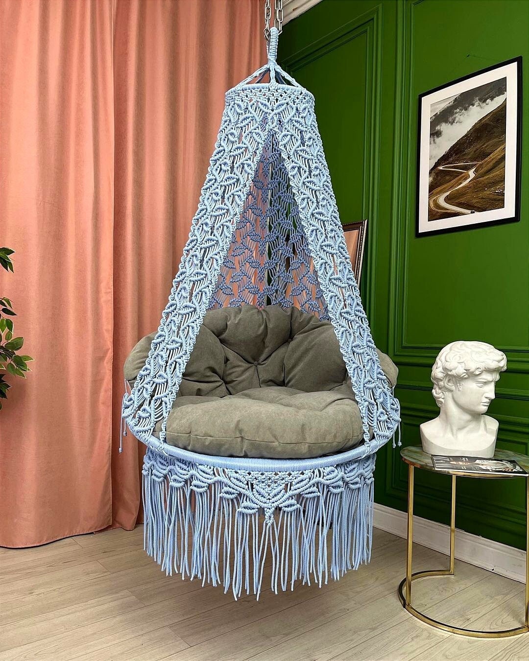 Macrame Swing Chair, Macrame Swing Chair, Macrame Handmade Swing ...