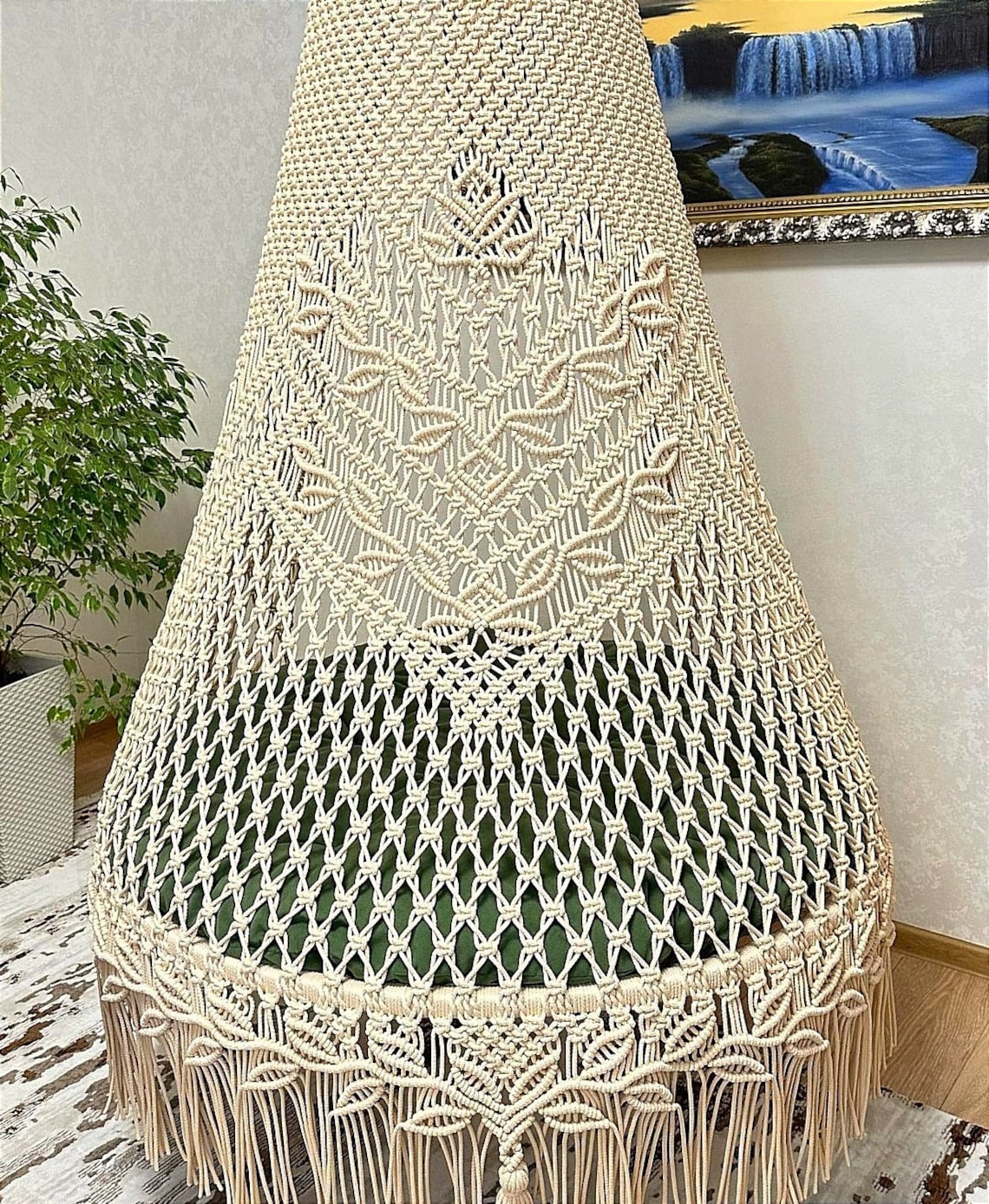 Macrame Swing, Macrame Hanging Chair, Macrame Patio Swing, Hammock ...