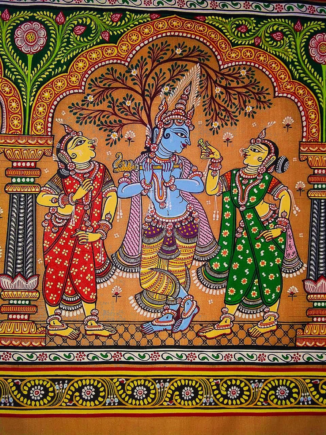 Pattachitra Painting of Radha and Krishna/anniversary,wedding,love Gift ...