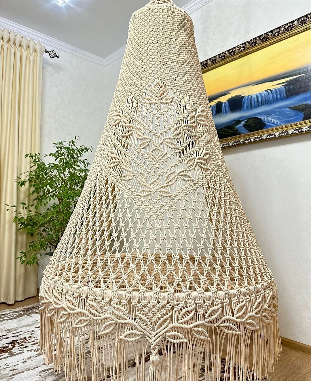 Macrame Swing, Macrame Hanging Chair, Macrame Patio Swing, Hammock ...