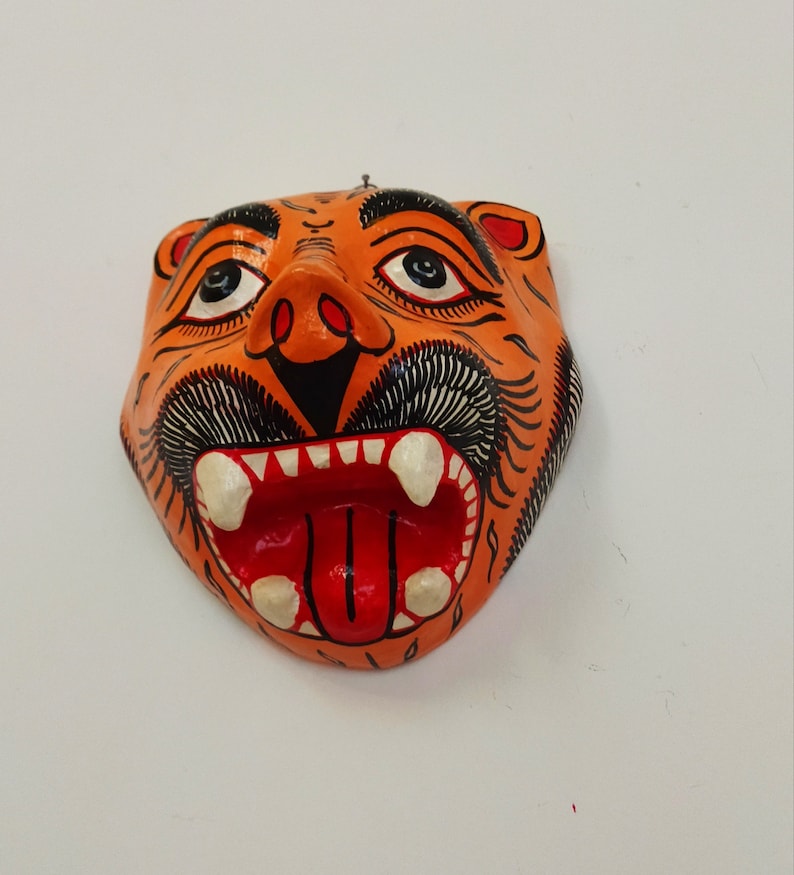 Tiger Mask / Orange Colored Bengal Tiger Mask/jungle Decor - Etsy