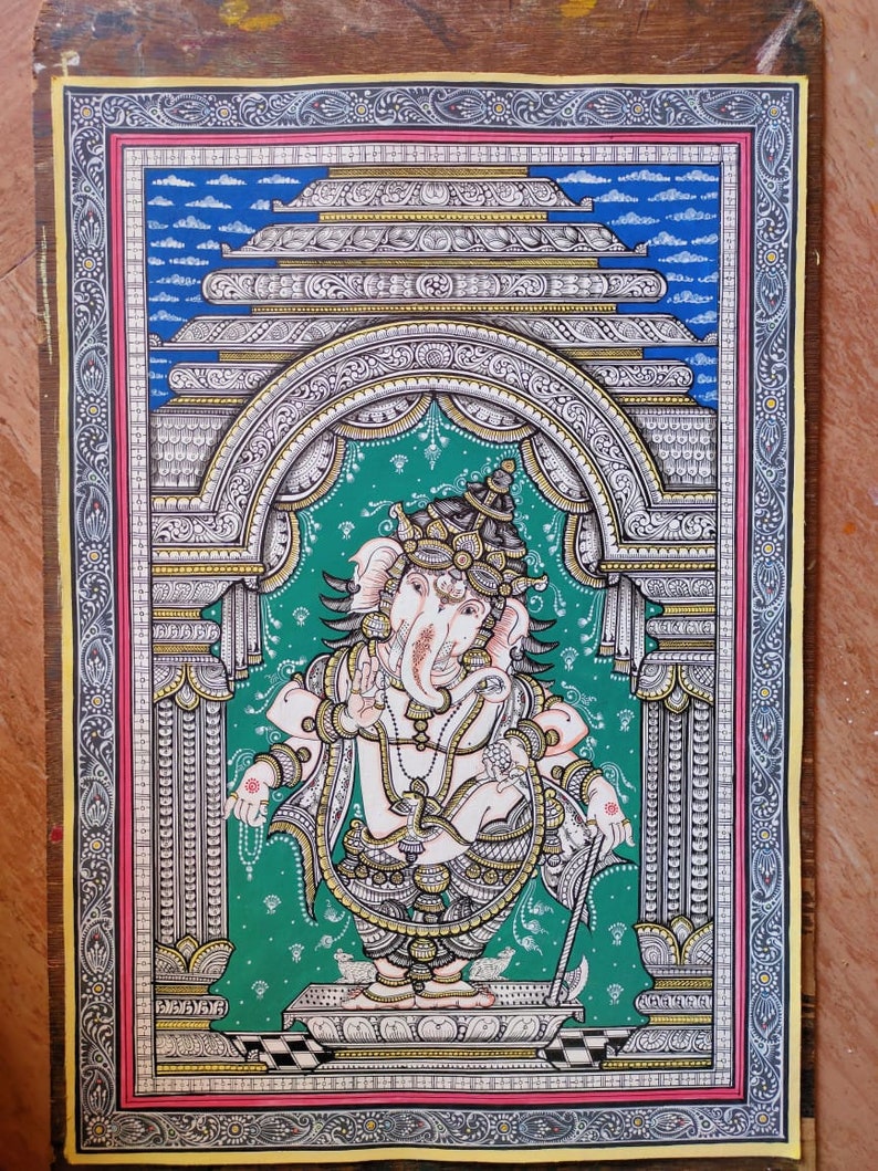 Handpainted Pattachitra Handmade Lord Ganesh Painting Handmade Wall Art ...