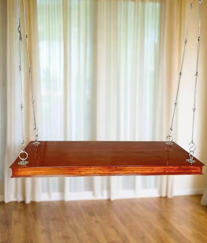 Solid Wood Indian Swing Jhula With Brass Chains - Etsy