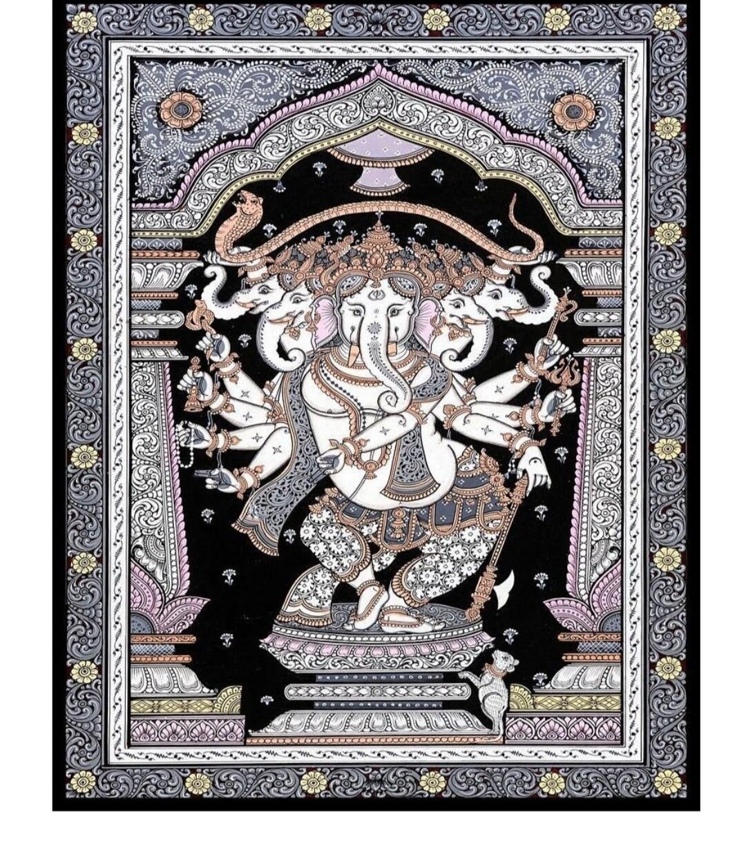 Lord Ganesh Painting,handmade Wall Art ,pattachitra Painting, Indian ...
