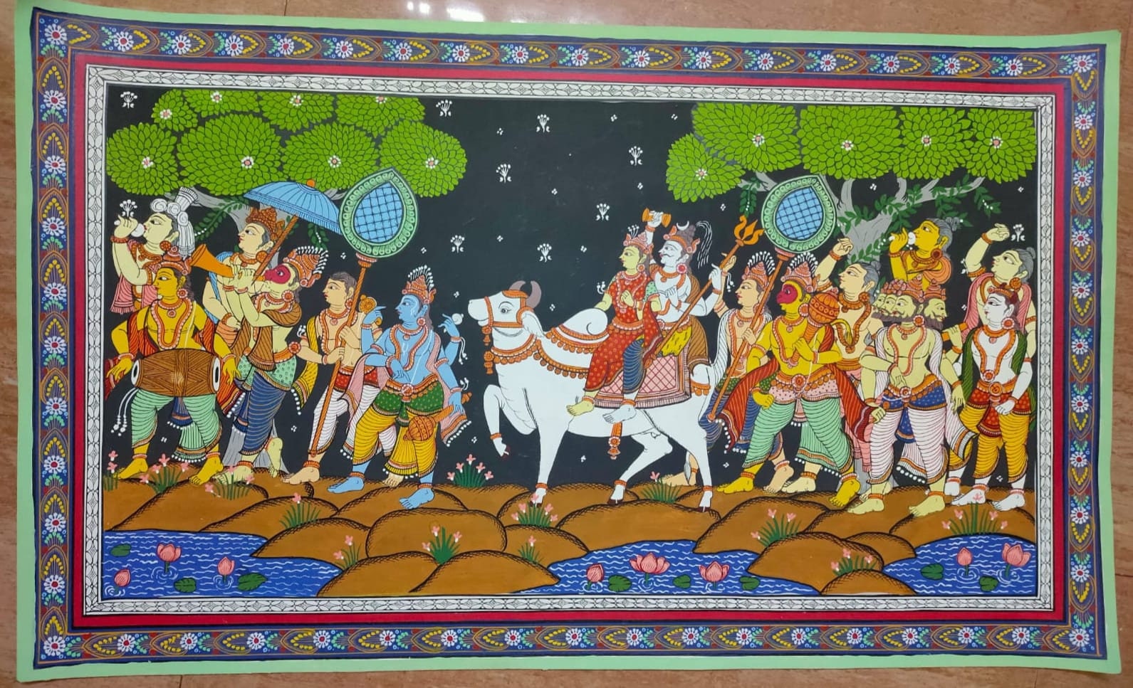Shiva Parvati Wedding Painting, Pattachitra Art, Hindu Marriage ...